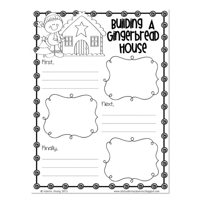 Gingerbread Craftivity - Gingerbread House Sequence Writing - Lucky ...