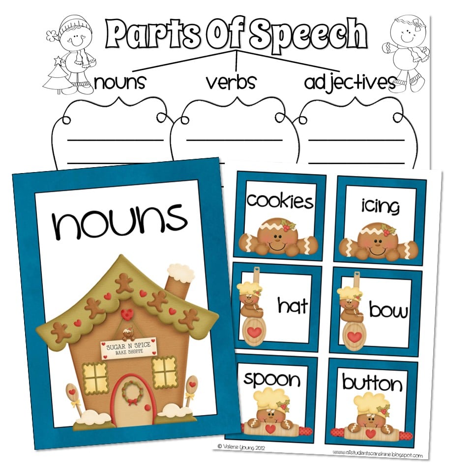 Gingerbread Craftivity - Parts of Speech - Lucky Little Learners