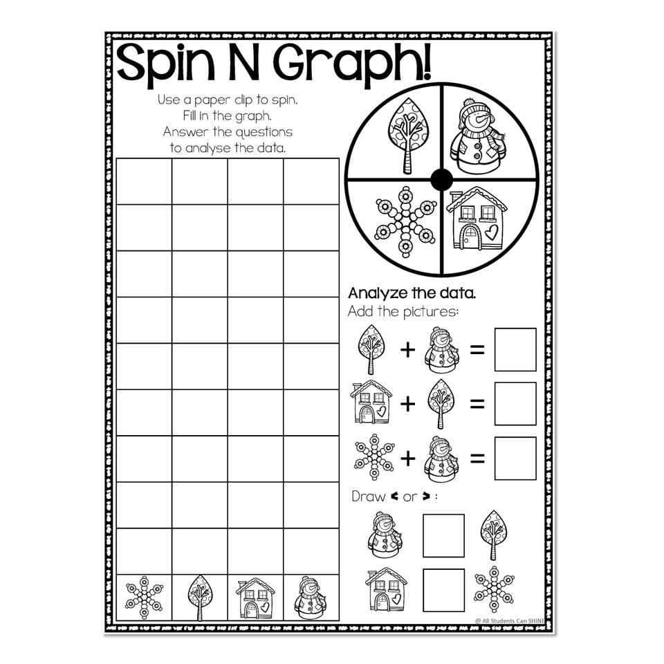 Graphing and Data Activities - Spin N Graph - Lucky Little Learners