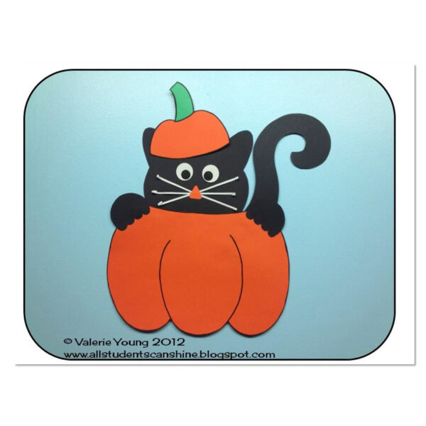 Halloween Cat Craftivity - Cat in Pumpkin Craft - Lucky Little Learners