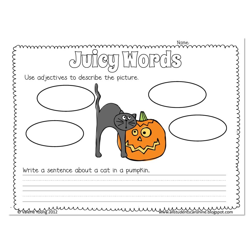 Halloween Cat Craftivity - Juicy Words - Lucky Little Learners