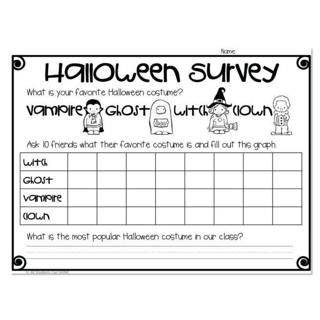 Halloween Literacy Pack - Halloween Survey - Lucky Little Learners