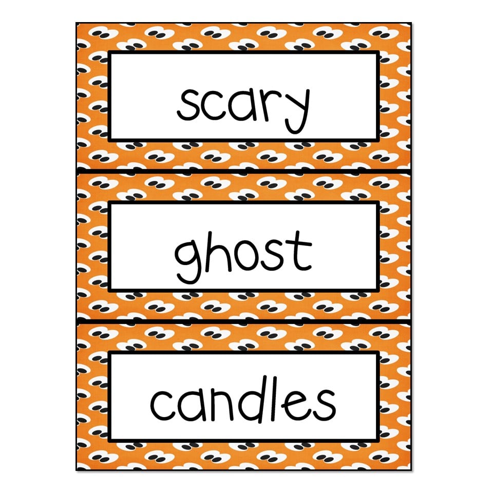 Halloween Literacy Pack - Word Wall - Lucky Little Learners