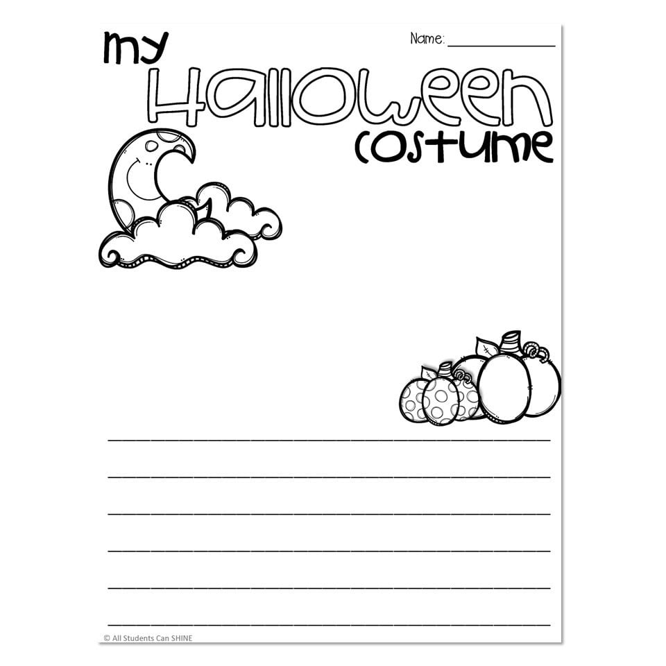 Halloween Literacy Pack - Writing Prompt - Halloween Costumes - Lucky ...