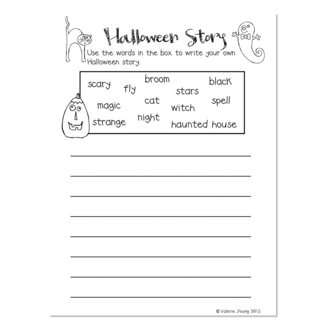 Halloween Witch Craftivity - Writing Prompt with Word Bank - Lucky ...
