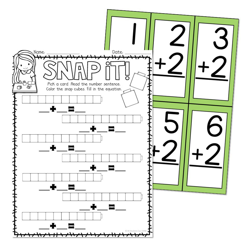 Hands-On Addition - Centers - Snap It - Lucky Little Learners