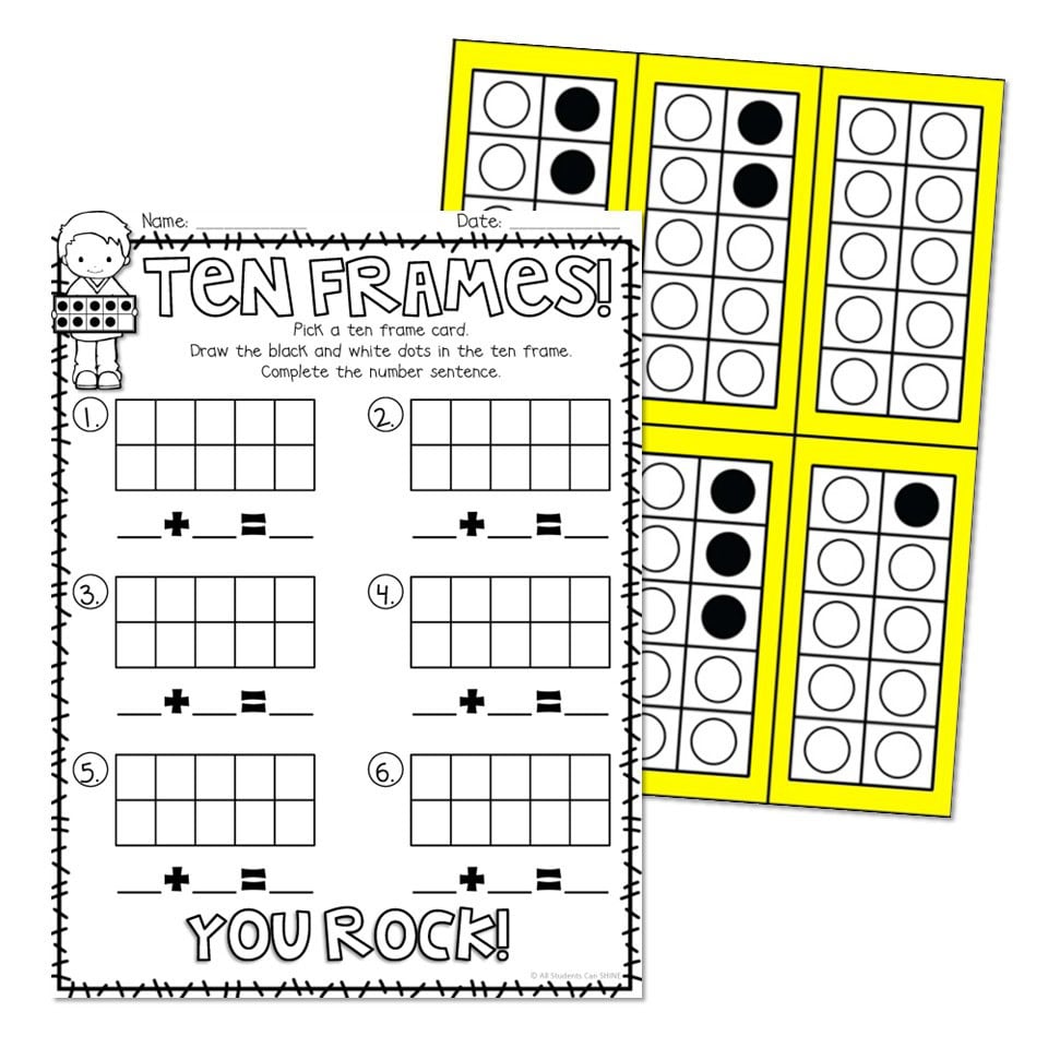 Hands-On Addition - Centers - Ten Frames - Lucky Little Learners