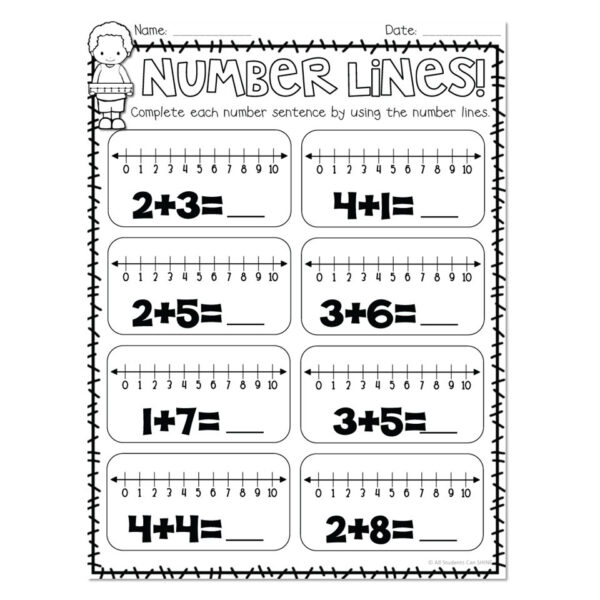 Hands-On Addition - Number Lines - Lucky Little Learners