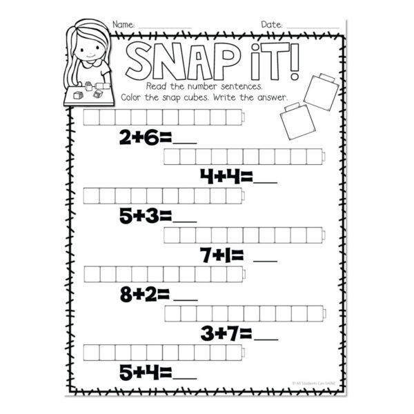Hands-On Addition - Snap It - Lucky Little Learners