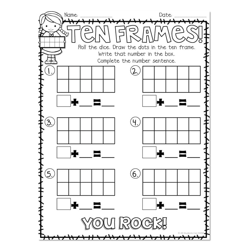 Hands-On Addition - Ten Frames - Lucky Little Learners