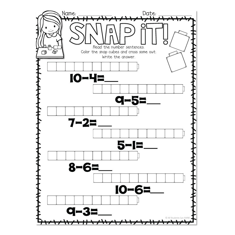 Hands On Subtraction - Snap It - Lucky Little Learners