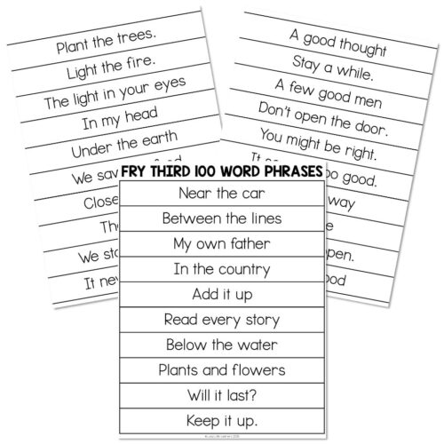 High Frequency Phrases - Fry Third 100 - Lucky Little Learners