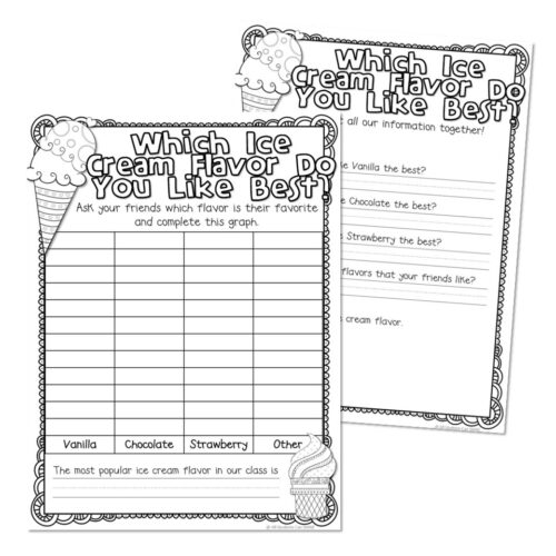 Ice Cream Cone Craftivity - Ice Cream Survey - Lucky Little Learners