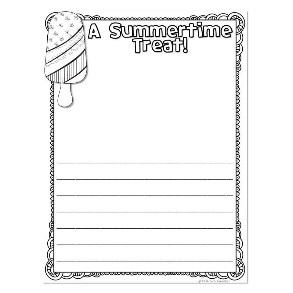 Ice Cream Cone Craftivity - Writing Prompt - A Summertime Treat - Lucky ...