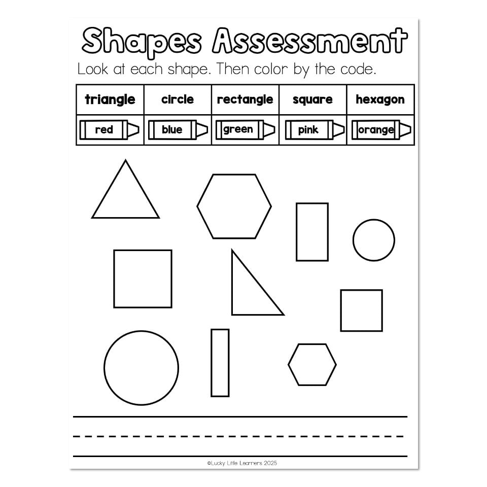 Kindergarten Back to School Pack - Assessments - Shapes Assessment ...