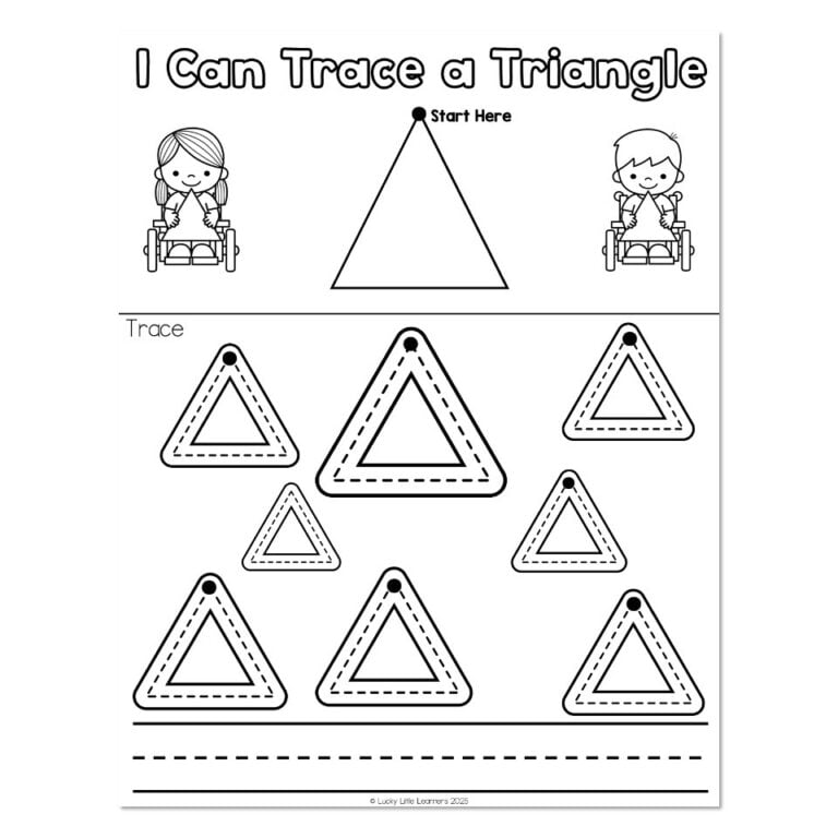 Kindergarten Back to School Pack - Math - I Can Trace a Triangle ...