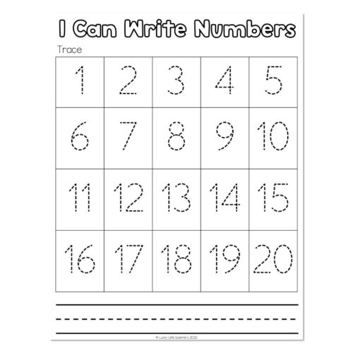 Kindergarten Back to School Pack - Math - I Can Write Numbers 1-20 ...