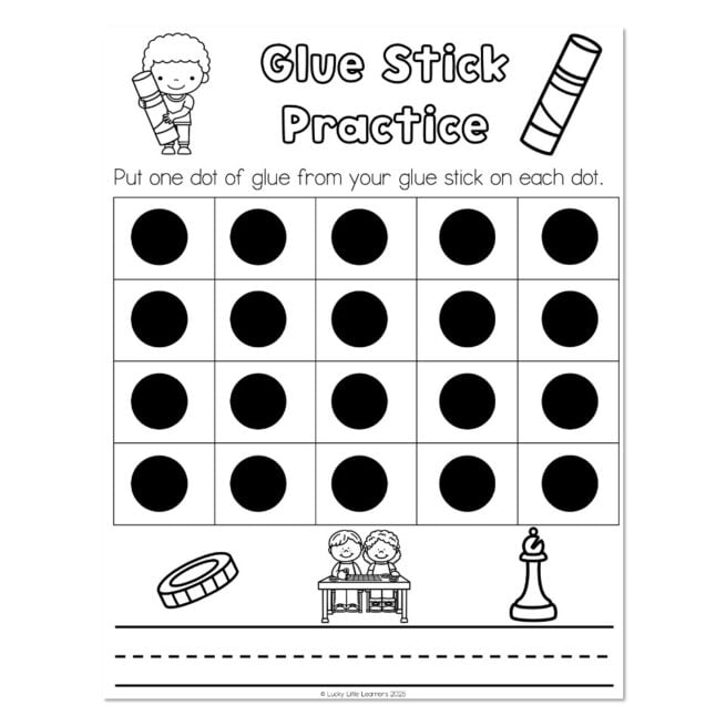 Kindergarten Back to School Pack - Procedures - Glue Stick Practice ...