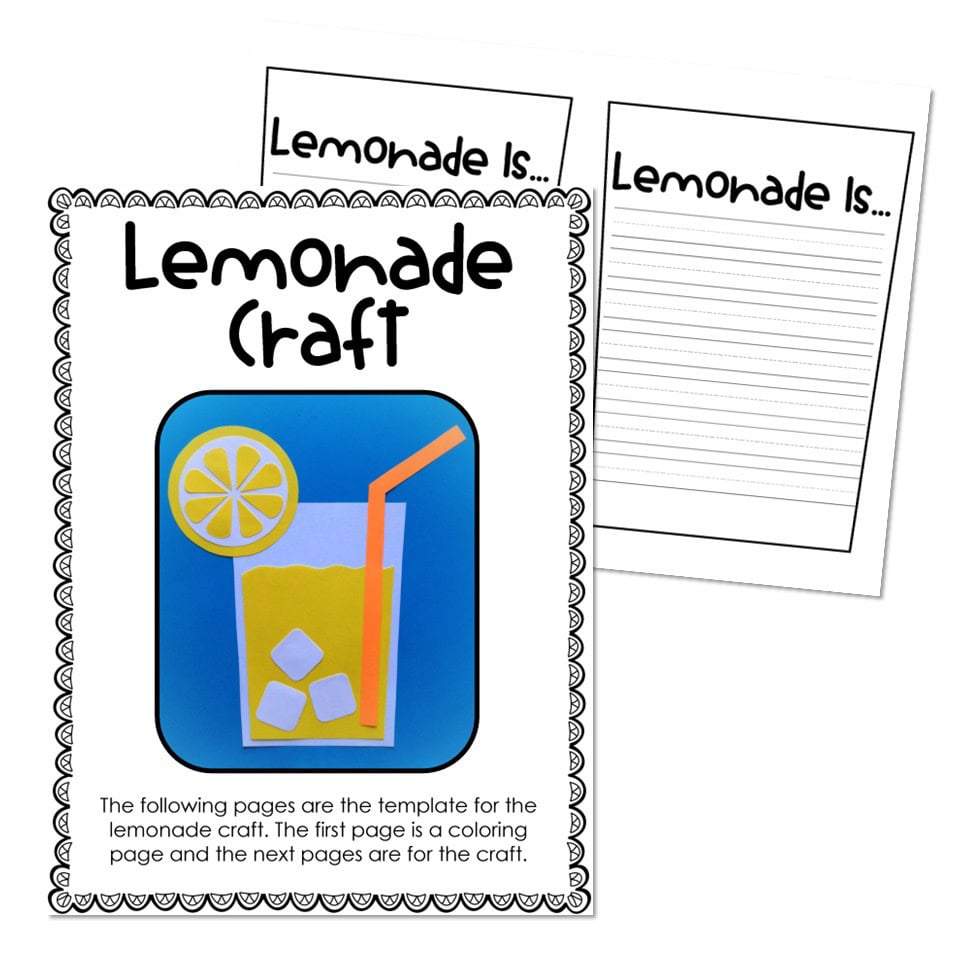 Lemonade Craftivity - Lemonade Craft - Lucky Little Learners