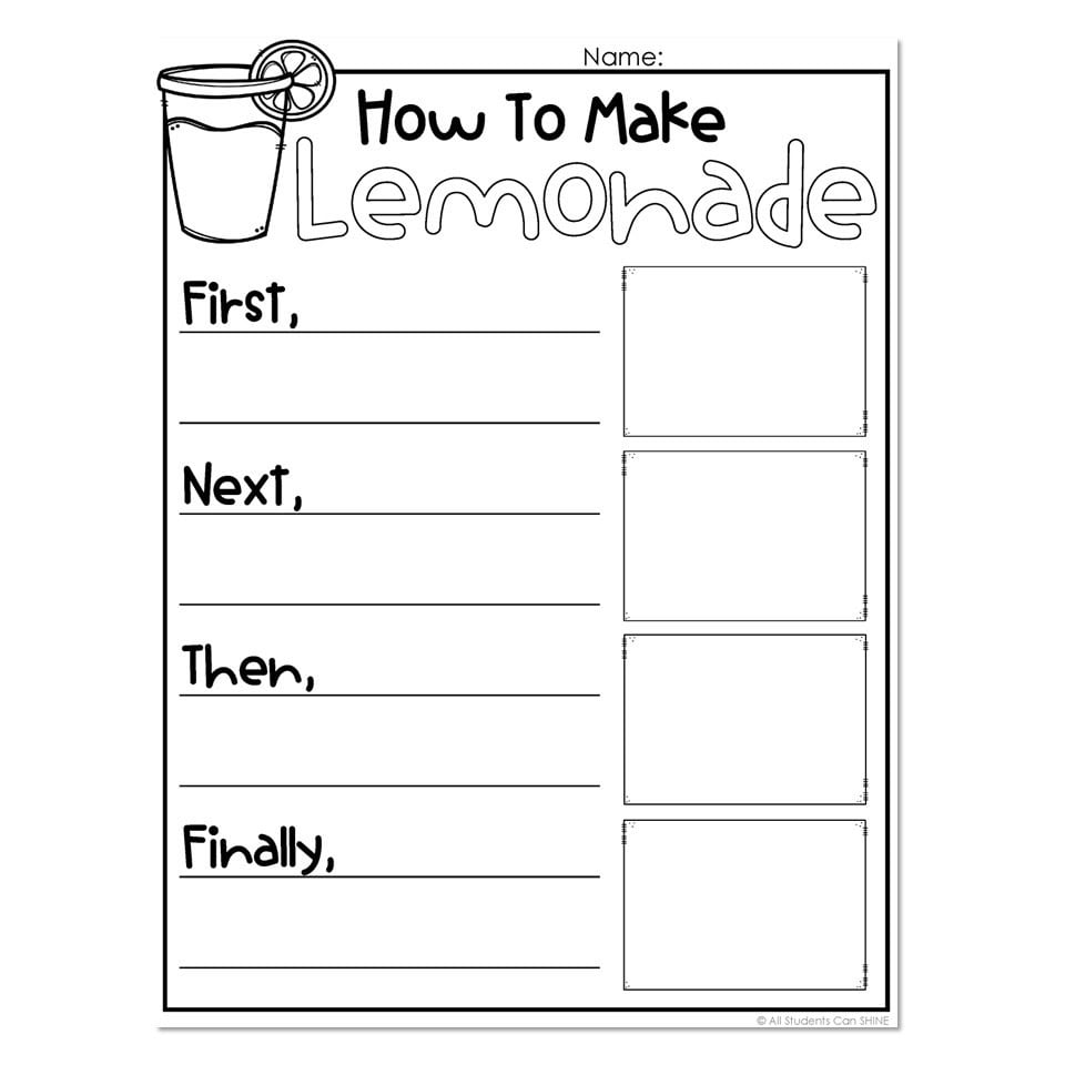 Lemonade Craftivity - Sequence Writing - How to Make Lemonade - Lucky ...