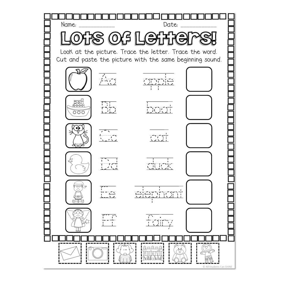 Literacy No Prep - Lots of Letters - Lucky Little Learners