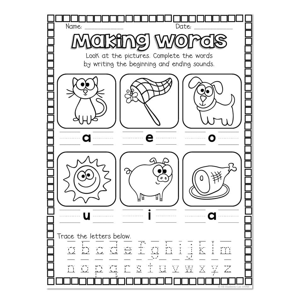 Literacy No Prep - Making Words - Lucky Little Learners