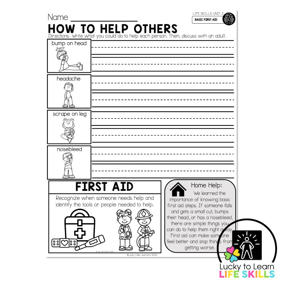 Lucky to Learn Life Skills - Unit 2 Safety First - Basic First Aid ...