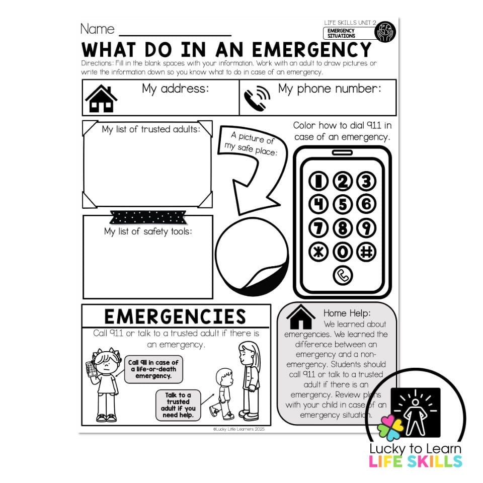 Lucky to Learn Life Skills - Unit 2 Safety First - Emergency Situations ...