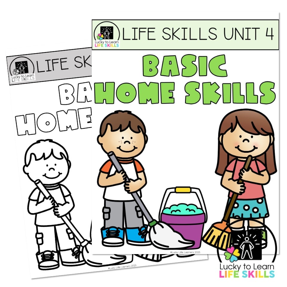 Lucky to Learn Life Skills - Unit 4 Basic Home Skills - Binder Cover ...