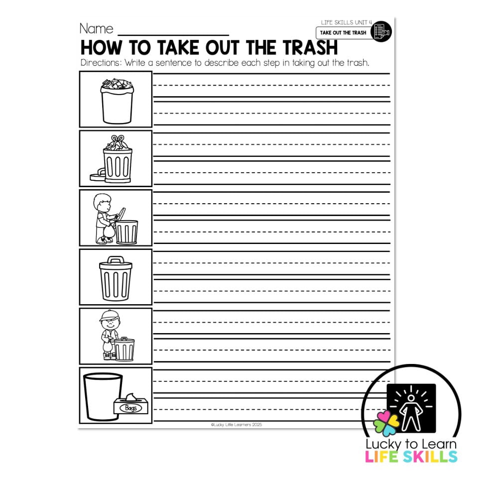 Lucky to Learn Life Skills - Unit 4 Basic Home Skills - Take Out the ...