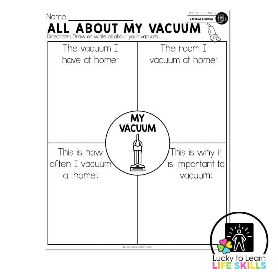 Lucky to Learn Life Skills - Unit 4 Basic Home Skills - Vacuum a Room ...