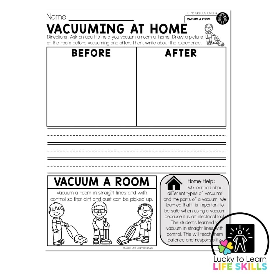 Lucky to Learn Life Skills - Unit 4 Basic Home Skills - Vacuum a Room ...