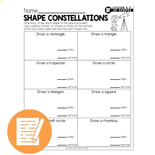 Lucky to Learn Math - 1st Grade - Geometry - Lesson 5.3 - Construct 2D ...