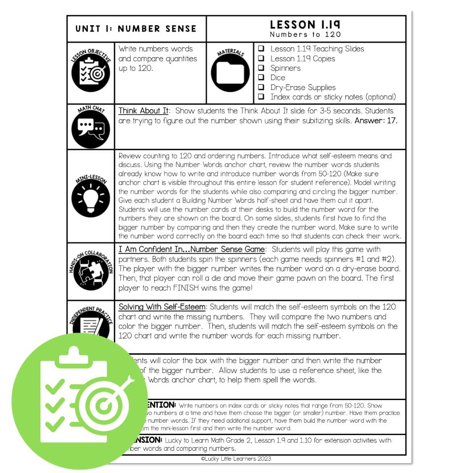 Lucky to Learn Math - 1st Grade - Lesson 1.19 - Numbers to 120 - Lesson ...