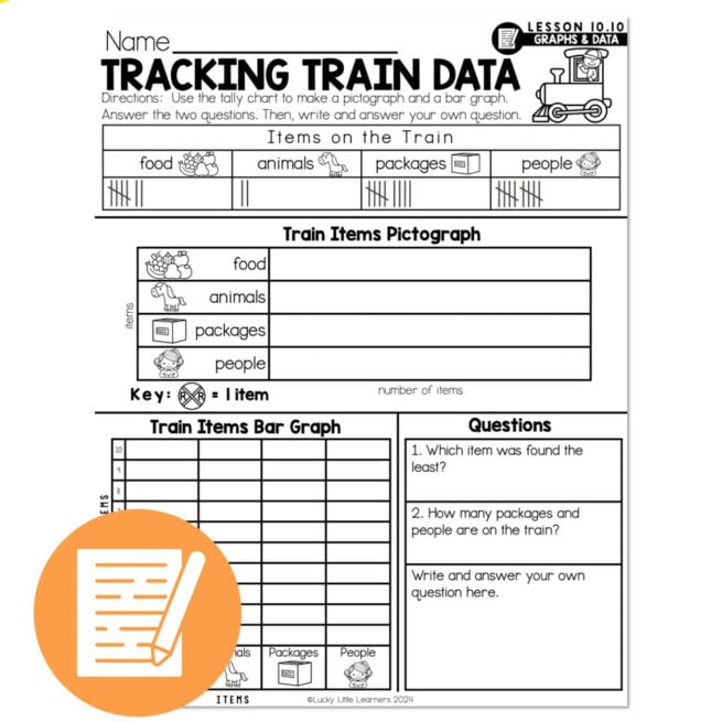 Lucky to Learn Math - 1st Grade - Lesson 10.10 - Graphs and Data Review ...