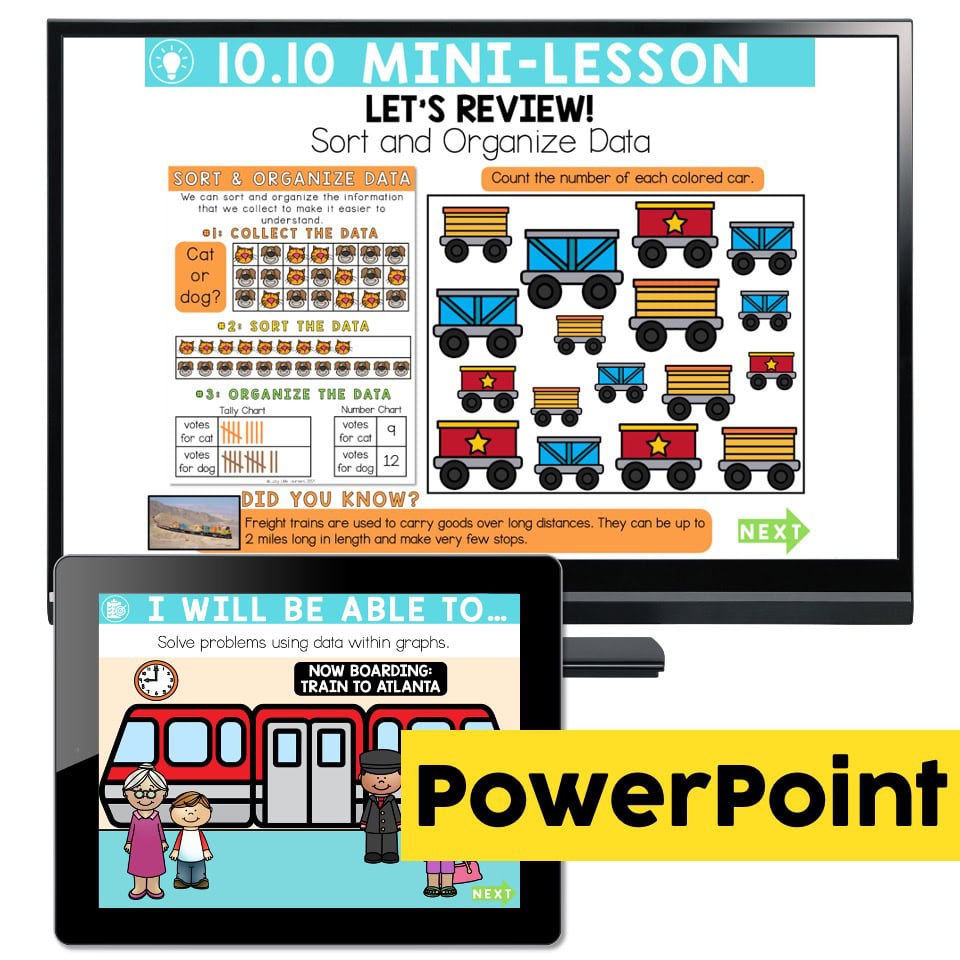 Lucky to Learn Math - 1st Grade - Lesson 10.10 - Graphs and Data Review ...