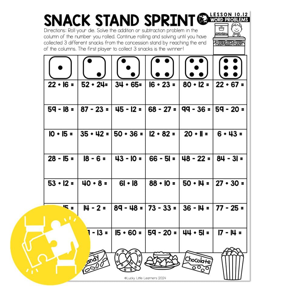 Lucky to Learn Math - 1st Grade - Lesson 10.12 - Word Problems to 100 ...