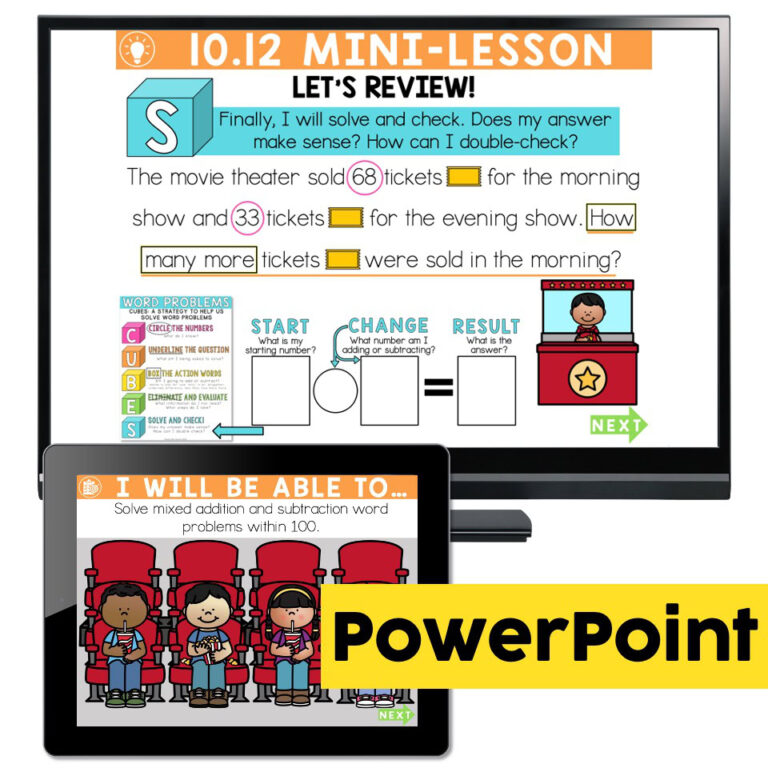 Lucky to Learn Math - 1st Grade - Lesson 10.12 - Word Problems to 100 ...
