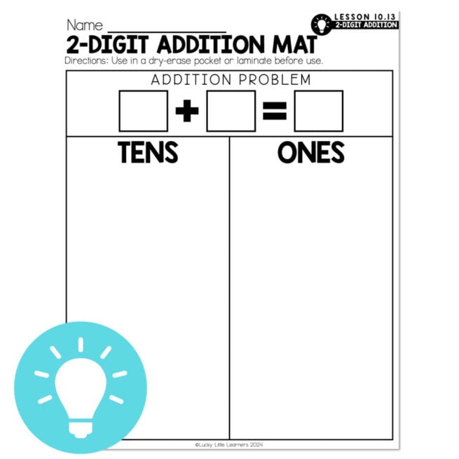 Lucky to Learn Math - 1st Grade - Lesson 10.13 - Two Digit Addition ...