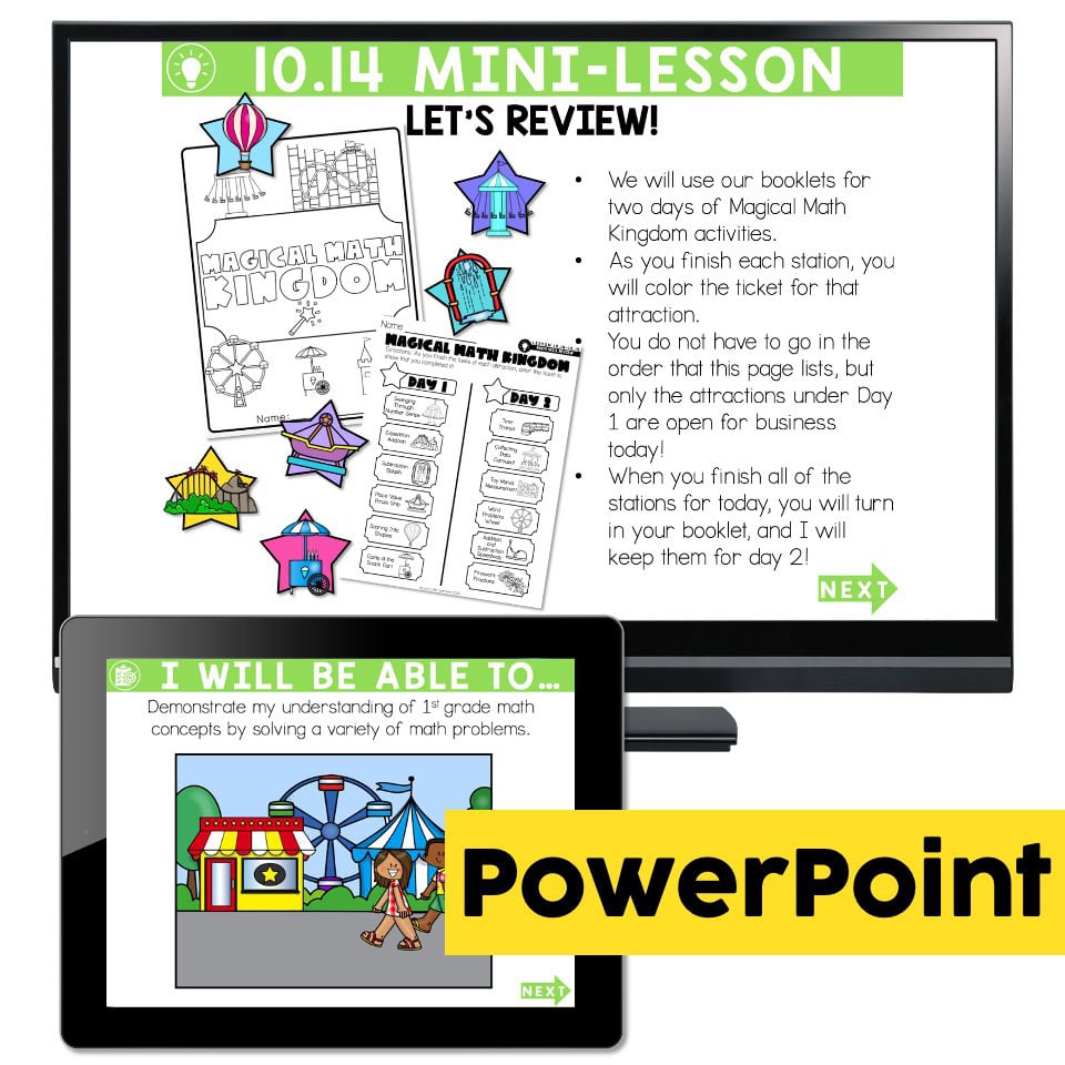 Lucky to Learn Math - 1st Grade - Lesson 10.14 - Math Skill Review ...