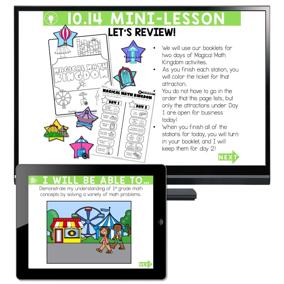 Lucky to Learn Math - 1st Grade - Lesson 10.14 - Math Skill Review ...