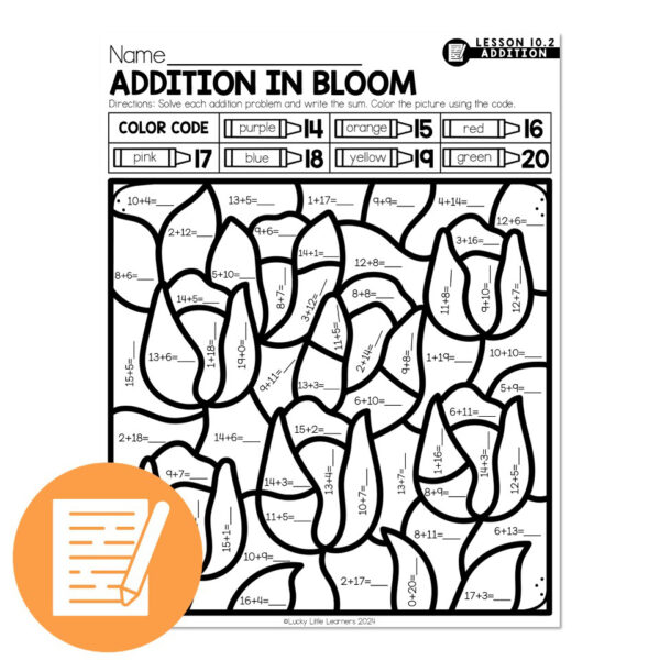 Lucky to Learn Math - 1st Grade - Lesson 10.2 - Addition Review ...