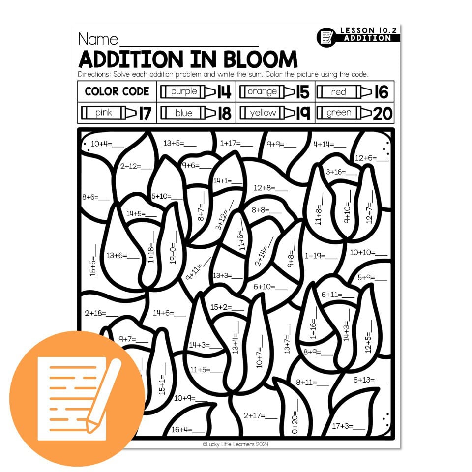 Lucky to Learn Math - 1st Grade - Lesson 10.2 - Addition Review ...