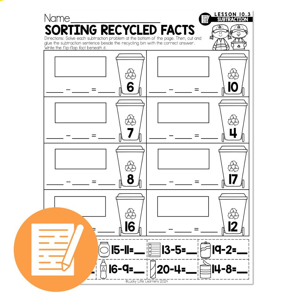 Lucky to Learn Math - 1st Grade - Lesson 10.3 - Subtraction Review ...