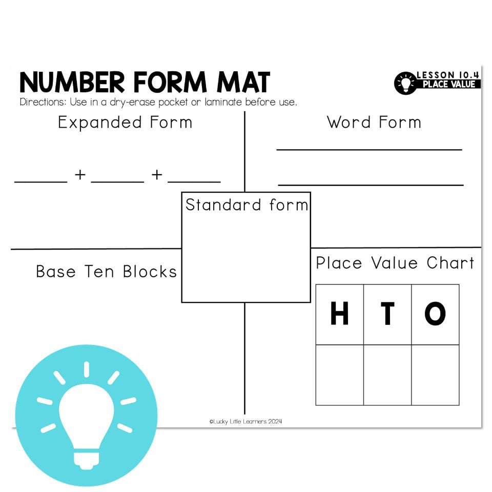 Lucky to Learn Math - 1st Grade - Lesson 10.4 - Place Value Review ...