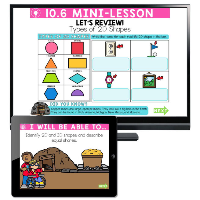 Lucky to Learn Math - 1st Grade - Lesson 10.6 - Geometry Review ...