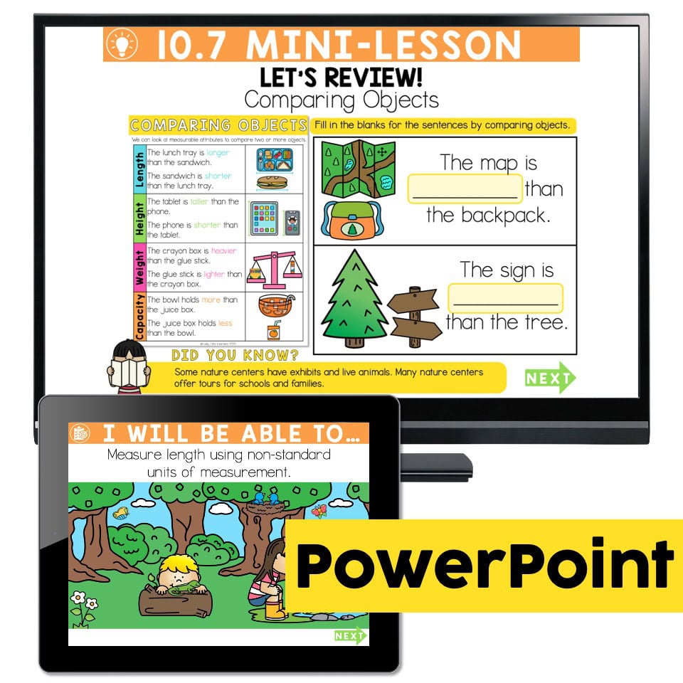 Lucky to Learn Math - 1st Grade - Lesson 10.7 - Measurement Review ...