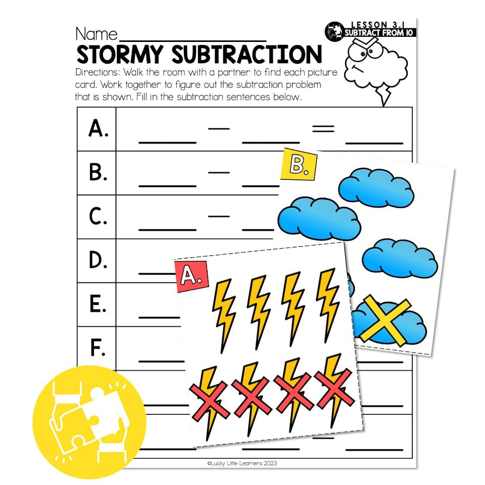 Lucky to Learn Math - 1st Grade - Lesson 3.1 - Subtraction From 10 ...