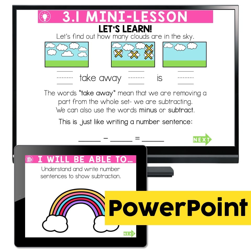 Lucky to Learn Math - 1st Grade - Lesson 3.1 - Subtraction From 10 ...