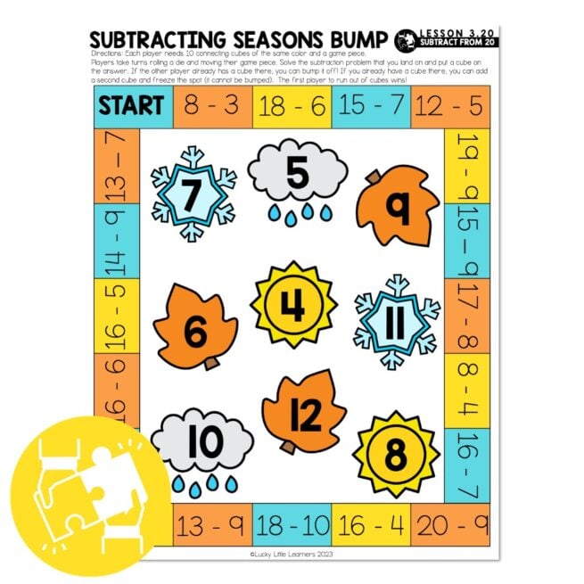 Lucky to Learn Math - 1st Grade - Lesson 3.20 - Subtraction Review ...